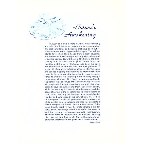 None | Other | Natures Awakening Wyatt Cullom 98s Poem Retro Kitsch ...